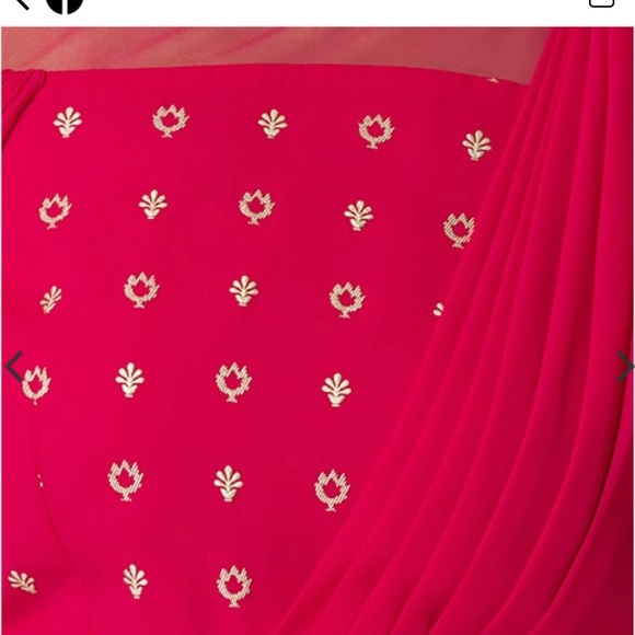 House Of Indya | Dresses | Hot Pink Foil Belted Maxi Kur | Poshmark